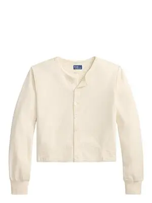 Polo Ralph Lauren Round Neck Long Sleeve Cotton Cardigan - Guide Cream