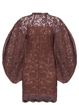 DE LA VALI De La Vali Airam Balloon-Sleeve Lace Mini Dress
