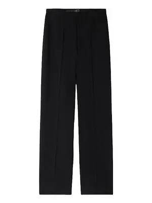 Sandro Straight-leg High-rise Stretch-woven Trousers - Black
