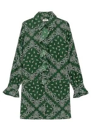 Zadig&Voltaire Rhelyne Bandana-print Long-sleeve Silk Mini Dress - Meadow
