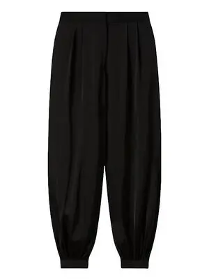 Whistles Balloon-leg High-rise Satin Trousers - Black