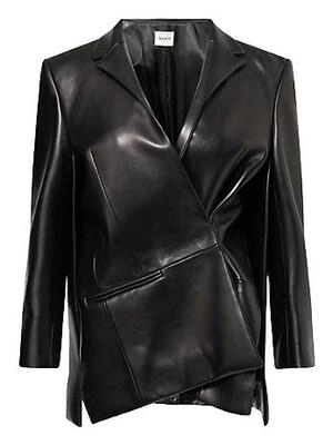 Khaite Asymmetric Leather Jacket - Black