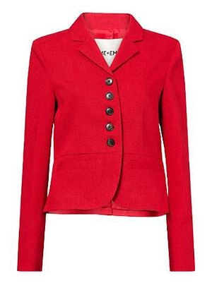 ME+EM Fitted Utility Woven Jacket - Ruby Red