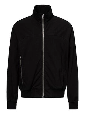 Rick Owens Zip Up Funnel Neck Cotton Jacket - Black