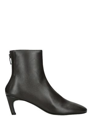 TOTEME Soft Leather Heeled Ankle Boots - Black