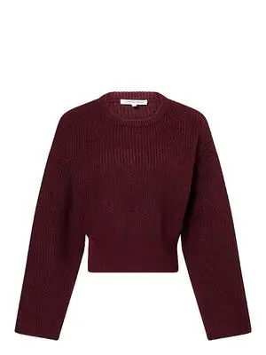 Good American Chunky Rib Knitted Jumper - Berry Noir