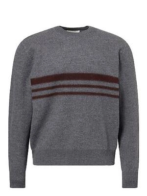 CRAIG GREEN Felt Stripe Merino Wool Jumper - Grey