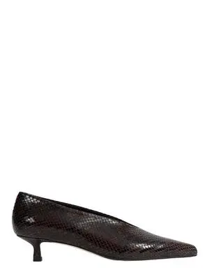 AeydĒ Clara Pointed-toe Pumps In Port Snake - Red