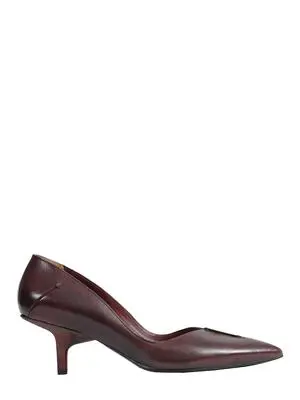 CAPASA Leather Pumps With Kitten Heel - Red