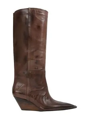 CAPASA Capasa Wedge Heel Leather Boots