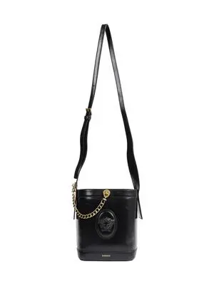 VERSACE VERSACE Pivot Mini Leather Bucket Bag