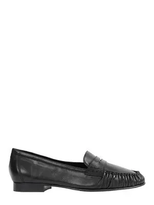 AeydĒ Aldous Ruched Penny-slot Loafers - Black