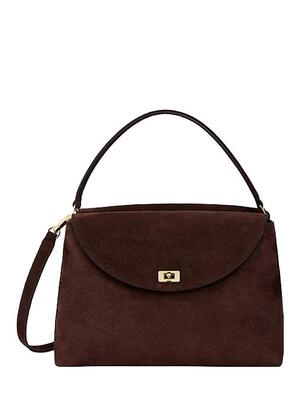 Sandro Le Grand Bazaar Suede Shoulder Bag - Brown