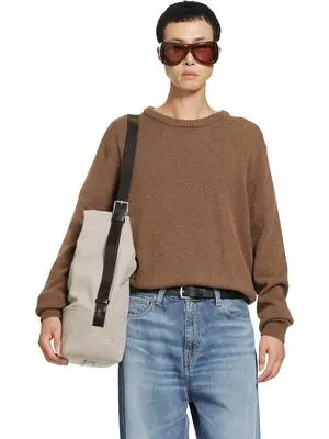 LEMAIRE Alpaca Wool Blend Crewneck Sweater - Brown