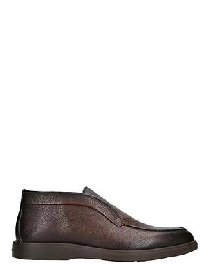 Santoni Detroit Leather Loafers - Dark Brown