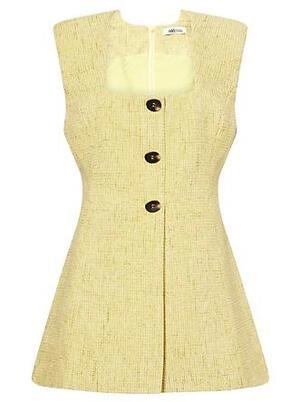 Oddmuse Bouclé Mini Dress - Chartreuse