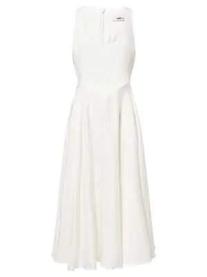 Oddmuse Scoop Neck Cinched Midi Dress - Ecru