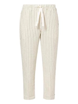 Orlebar Brown Alex Striped Linen Trousers - Latte/night Iris