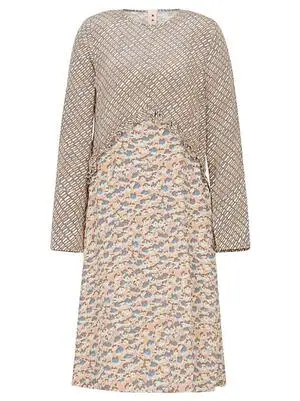 Marni Printed Crepe De Chine Silk Midi Dress - Crc24