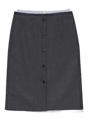 PRADA Prada Light Mohair And Chambray Midi Skirt