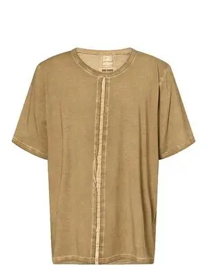UMA WANG Seam-detail Relaxed-fit Stretch-cotton T-shirt - Tan