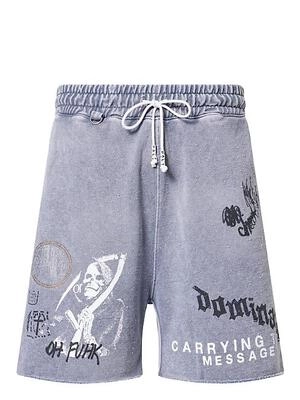 PALY HOLLYWOOD Cotton-blend Sweat Shorts With Distressed Detailing - Gray