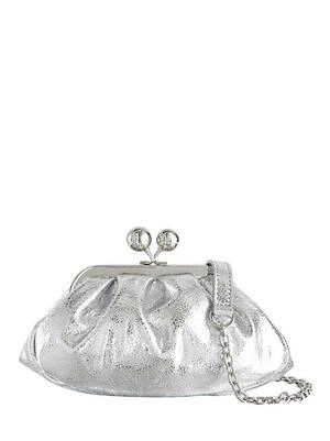 Max Mara Pasticcino Metallic Leather Handbag - Silver