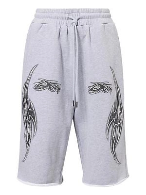 GODMADE Logo Print Cotton Shorts - Grey