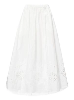 Jenni Kayne Embroidered Cotton Midi Skirt - White
