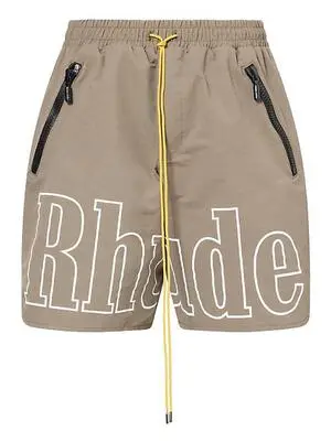 Rhude Logo Ripstop Nylon Shorts - Taupe
