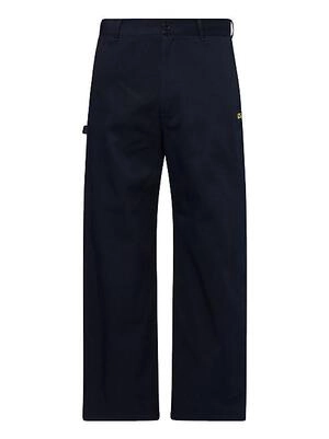 Loewe Anagram Embroidered Cotton Twill Trousers - Dark Navy