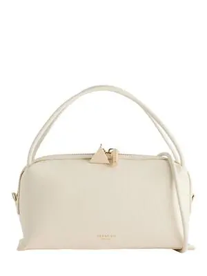 VERAFIED Verafied Café Mini Leather Shoulder Bag Ivory