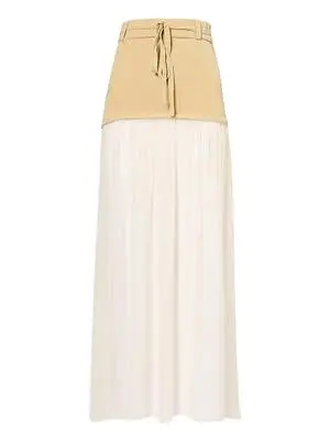 AYA MUSE Aya Muse Sheer Panel Cotton Maxi Skirt Honey