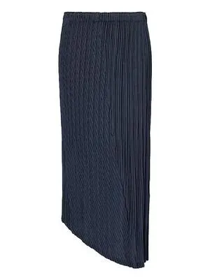 Issey Miyake Pleated Midi Skirt - Blue