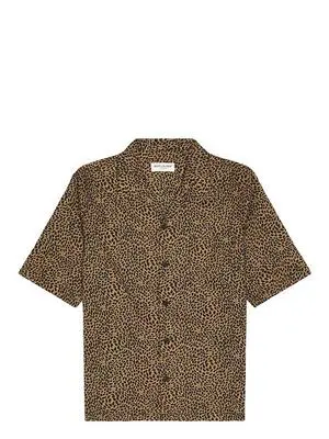 Saint Laurent Hawaii Short Sleeve Shirt - Black/camel