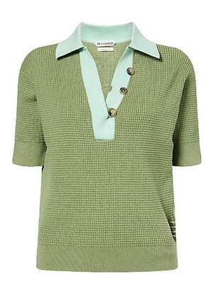 JW Anderson Short-sleeve Polo Knit Top - Peppermint