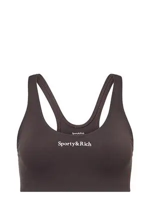 SPORTY & RICH Serif Logo Classic-fit Sports Bra - Cioco