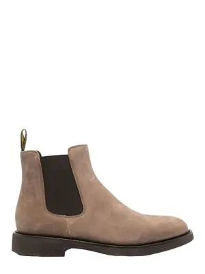 DOUCAL'S Almond Toe Slip-on Ankle Boots - Cacao