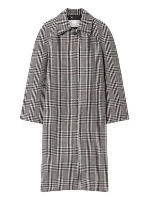 Stella McCartney Checked Belted Wool Coat - Grey