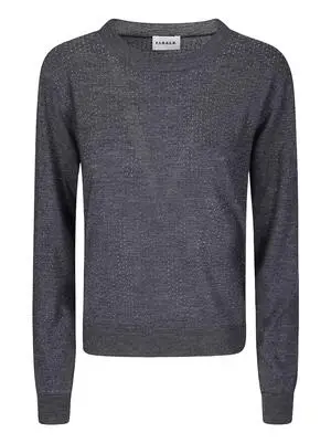 P.a.r.o.s.h Crystal Embellished Crew Neck Sweater - Grey