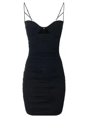 Elisabetta Franchi Mini Dress In Draped Crêpe Jersey - Black