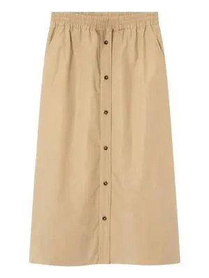 A.p.c. Elastic Waistband Midi Skirt - Light Brown