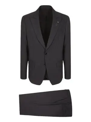 LARDINI Long-sleeved Suit And Trousers Set - Black
