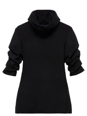 7 For All Mankind Pleated High-neck Mini Dress - Black