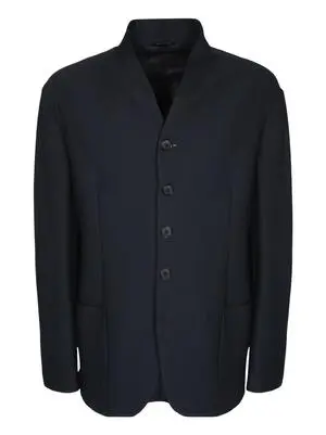 Giorgio Armani Honeycomb-knit Stand-collar Blazer - Blue