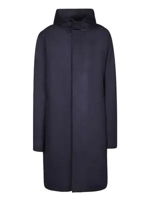 LARDINI Long Sleeved Hooded Coat - Blue