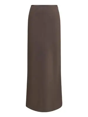 Loulou De Saison Silk-twill A-line Maxi Skirt - Dark Brown