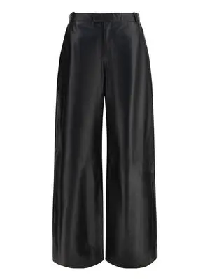 ARMA Wide-leg Leather Pants - Black