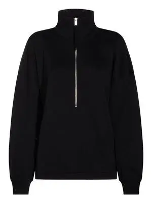 THOM KROM Half Zip High Neck Sweatshirt - Black