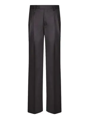 LARDINI High-waisted Trousers With Belt Loops - Black